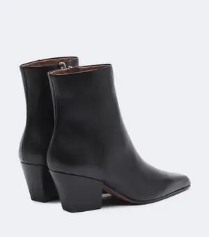 Paris Texas Jane Leather Ankle Boots - Black