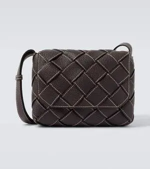 Bottega Veneta Diago Intreccio Leather Crossbody Bag - Brown