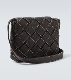 Bottega Veneta Diago Intreccio Leather Crossbody Bag - Brown