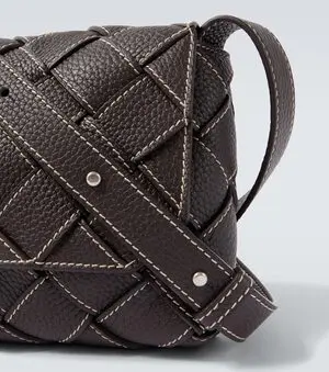 Bottega Veneta Diago Intreccio Leather Crossbody Bag - Brown