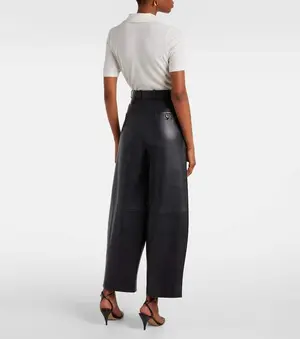 Altuzarra Dash Leather Barrel-leg Pants