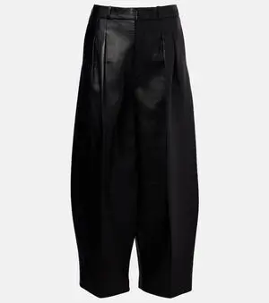 Altuzarra Dash Leather Barrel-leg Pants - Black