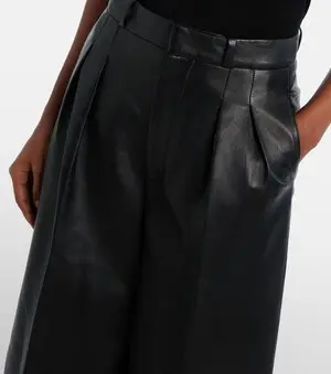 Altuzarra Leather Barrel-leg Pants
