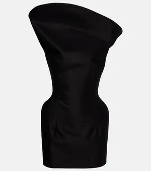 Magda Butrym Asymmetric Cotton Corset Dress - Black