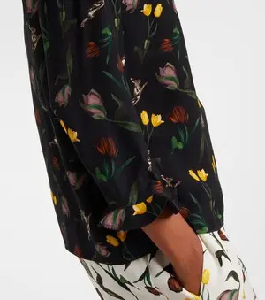 Marni Ruffled Floral V-neck Blouse