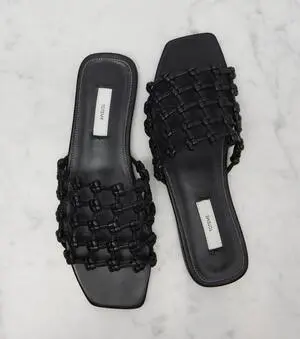 TOTEME Woven Leather Slides