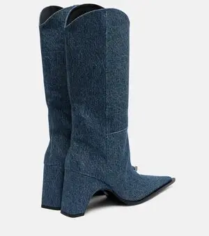 Coperni Bridge Denim Cowboy Boots - Blue