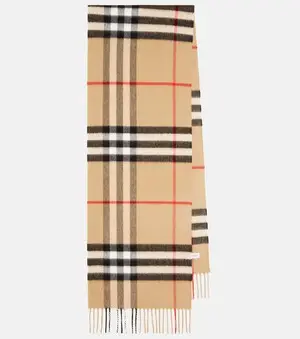 Burberry Check Cashmere Scarf Beige