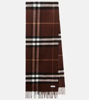 Burberry Check Cashmere Scarf - Brown