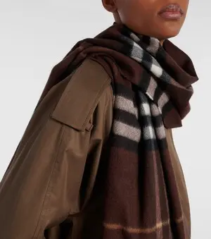 Burberry Check Cashmere Scarf - Brown