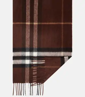 Burberry Check Cashmere Scarf - Brown