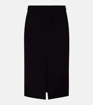 Dolce & Gabbana High-rise Wool Midi Skirt - Black