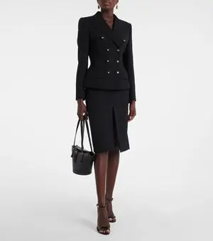 Dolce & Gabbana High-rise Wool Midi Skirt - Black