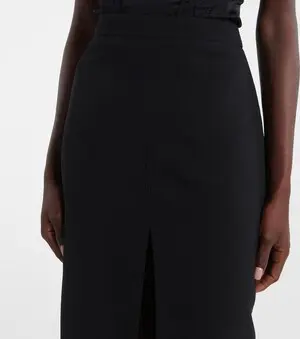 Dolce & Gabbana High-rise Wool Midi Skirt - Black