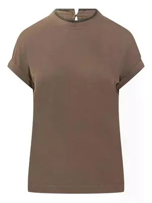 Brunello Cucinelli Embellished-neckline T-shirt