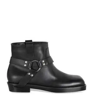Balmain Leather Biker Ankle Boots