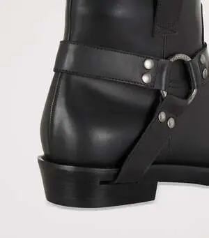 Balmain Leather Biker Ankle Boots