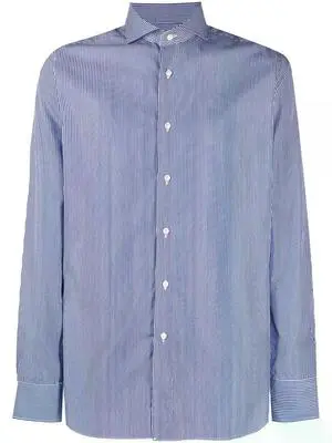 XACUS Pinstripe Cotton Shirt - Blue