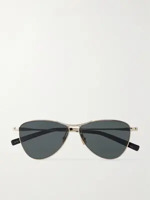 Saint Laurent Vesper Aviator-style Sunglasses - Gold