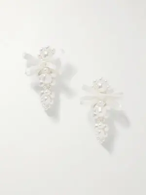 Simone Rocha Bow-detailed Faux Pearl Earrings - Ivory