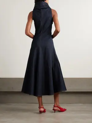 Jacquemus Triangle De-nîmes Denim Turtleneck Midi Dress - Blue