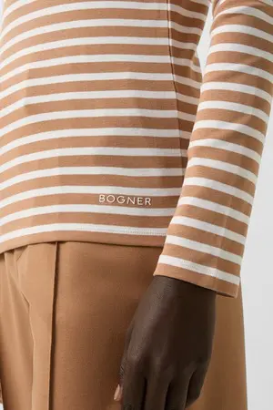 Bogner Louna Long Sleeve Top - Camel/white