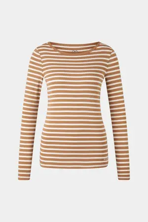 Bogner Louna Long Sleeve Top - Camel/white
