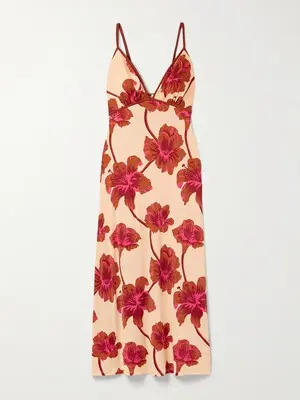 Johanna Ortiz Sendero De Astromelias Floral-print Maxi Dress - Ecru