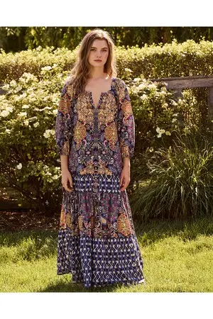 Figue Johanna Printed Maxi Dress - Blue