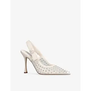 Steve Madden Brylie-r Mesh Slingback Courts With Rhinestones And Bow Detail