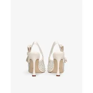 Steve Madden Brylie-r Mesh Slingback Courts With Rhinestones And Bow Detail
