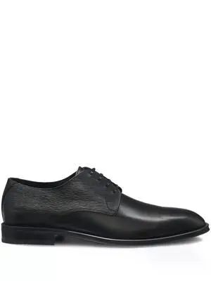 BOSS Textured Leather Derby Shoes - Black