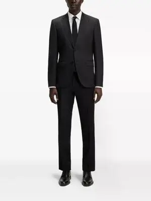 BOSS Textured Leather Derby Shoes - Black