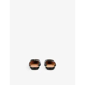 TOD'S Barretta Leather Slingback Flats - Black