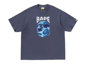 BAPE Abc Camo Hand Draw Ape Head Relaxed Fit Tee Shirt Charcoal
