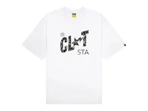 BAPE X Clot Camo Clot Sta Logo Relaxed Fit T-shirt - White
