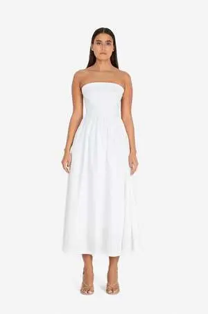MandiBreeze Rose Strapless Midi Dress With Detachable Straps