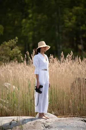 MandiBreeze Wide-leg Organic Cotton Trousers - White