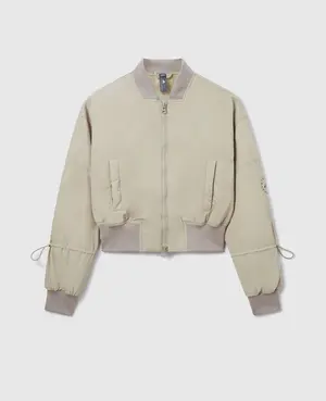 Stella McCartney Sportswear Woven Cropped Bomber Jacket - Desert Sand Beige