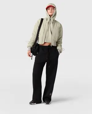 Stella McCartney Sportswear Woven Cropped Bomber Jacket - Desert Sand Beige