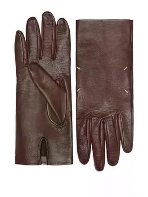 MAISON MARGIELA Leather Fingerless Gloves - Brown