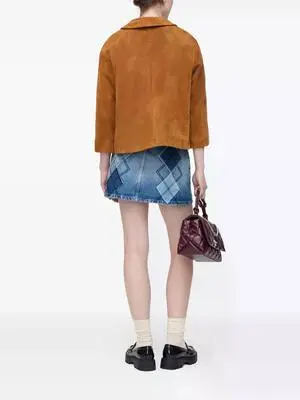 Marc Jacobs Suede Peter Pan-collar Jacket - Brown
