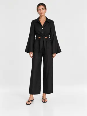 MandiBreeze Adrienne Linen Shirt Black