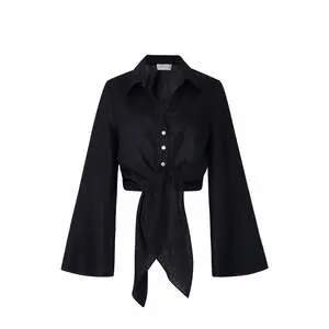 MandiBreeze Adrienne Linen Shirt - Black