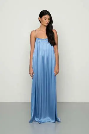 MandiBreeze Juliette Silk Maxi Dress - Blue
