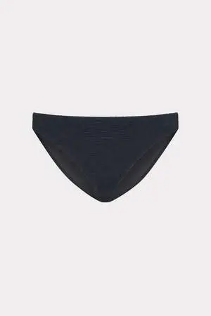 MILLY CABANA Margot Solid Texture Bikini Bottom - Black