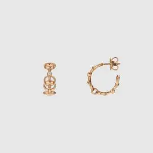 Gucci Horsebit 18k And Diamond Hoop Earrings - Rose Gold