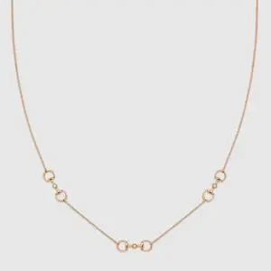 Gucci Horsebit Diamond 18k Pendant Necklace - Rose Gold