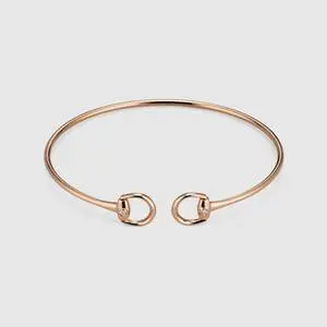 Gucci Horsebit 18k Diamond Bangle Bracelet - Rose Gold