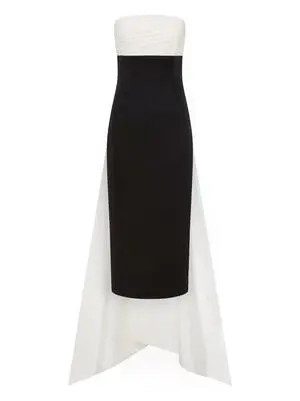Rachel Gilbert Odette Strapless Draped-back Midi Dress